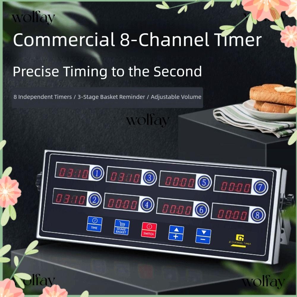 YOLANDA Commercial Kitchen Timer, Stainless Steel Housing 4/6/8 Channel ...