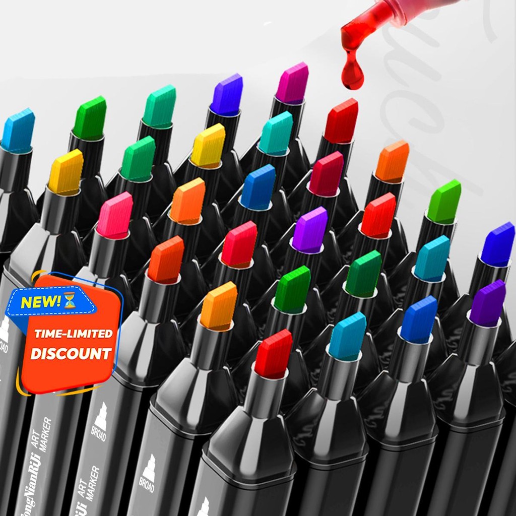 24/36/48/60/80 Color Double-Head Marker Set – Art Coloring Pens for ...