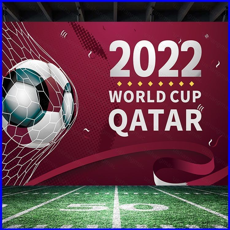 XU1 FIFA World Cup Qatar 2022 Football match background cloth flag bar ...