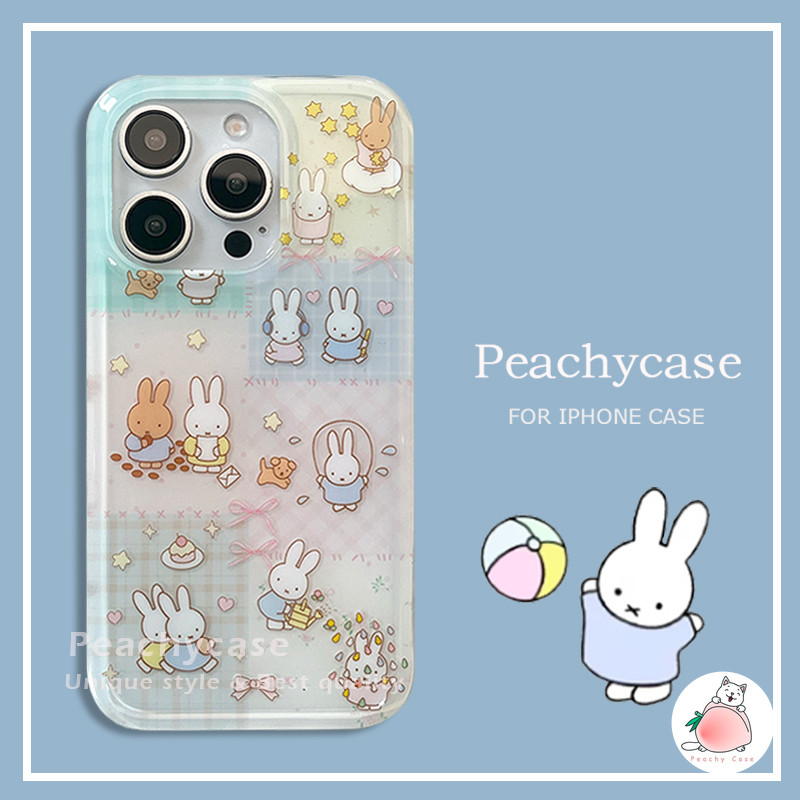 Cute Splice Dog Miffy Rabbit Hard PC Phone Case Compatible for iPhone ...