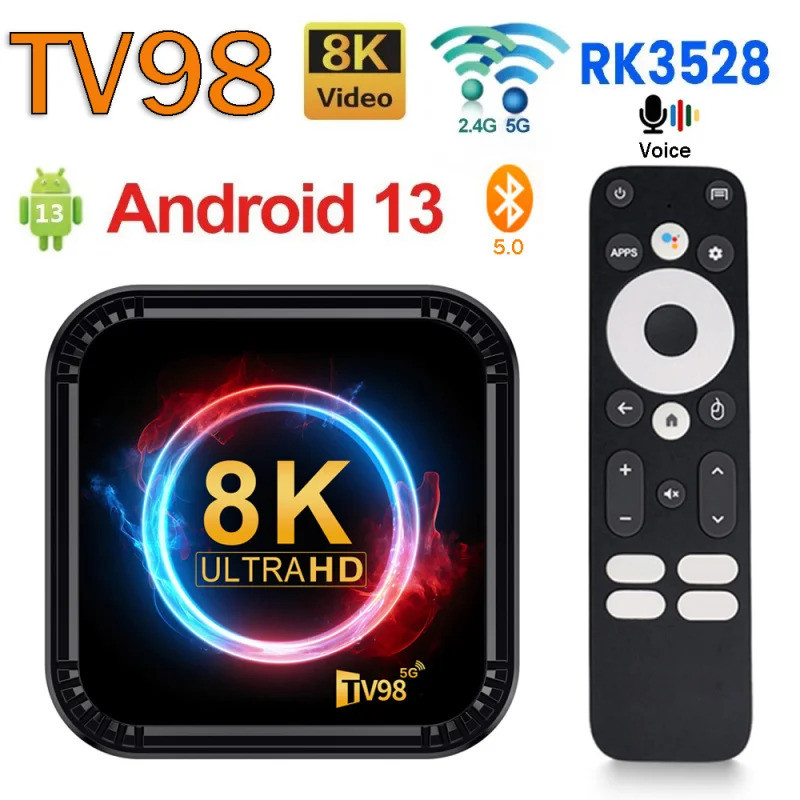Smart TV BOX Android 13 TV98 RK3528 Quad Core 5G Dual Wifi6 16G 32G 64G Support 8K 4K GT5.0 ...