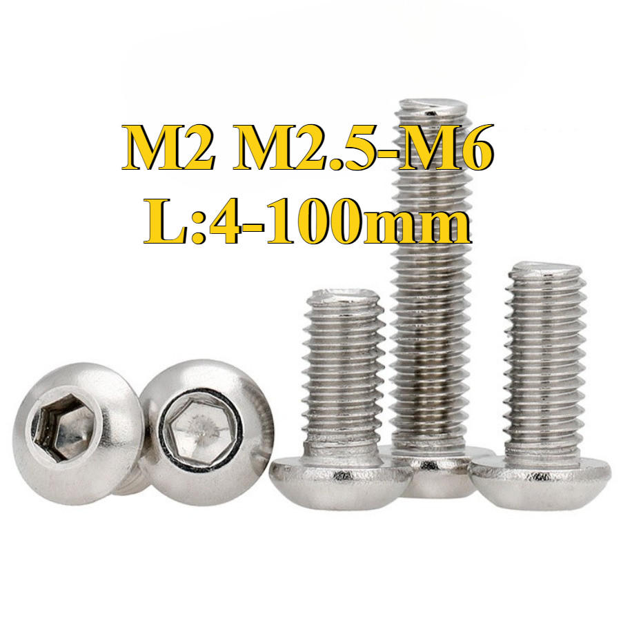 SS316 Round Head Hex Socket Screw Button Head Allen Screw/Dome Head Hex ...
