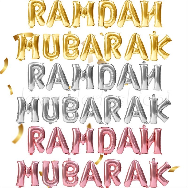 Gold Ramadan Alphabet Large Balloon - 3D Aluminum Foil Big Balloon ...