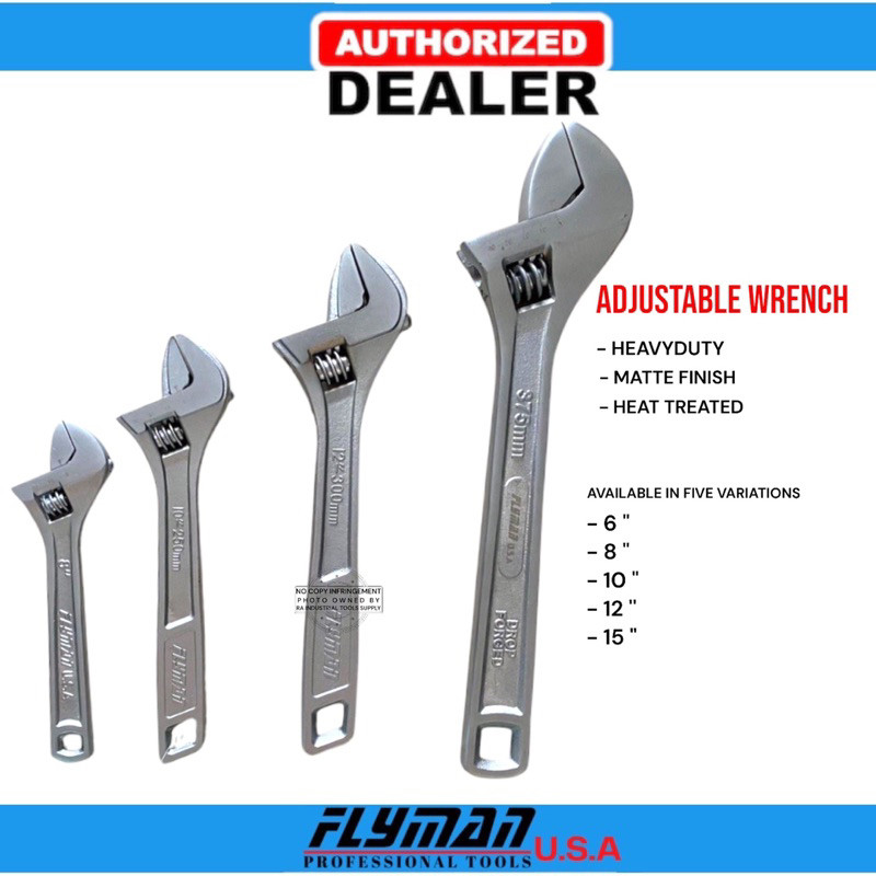 Flyman Tools Usa Adjustable Wrench 6 " To 15 " Katala | Shopee Philippines