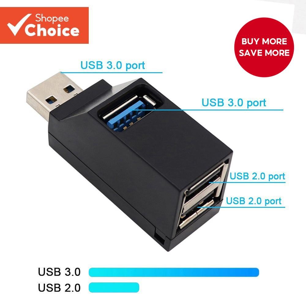 USB3.0 Hub Mini 3 Port Adapter High Speed 5Gbps Portable Splitter for ...
