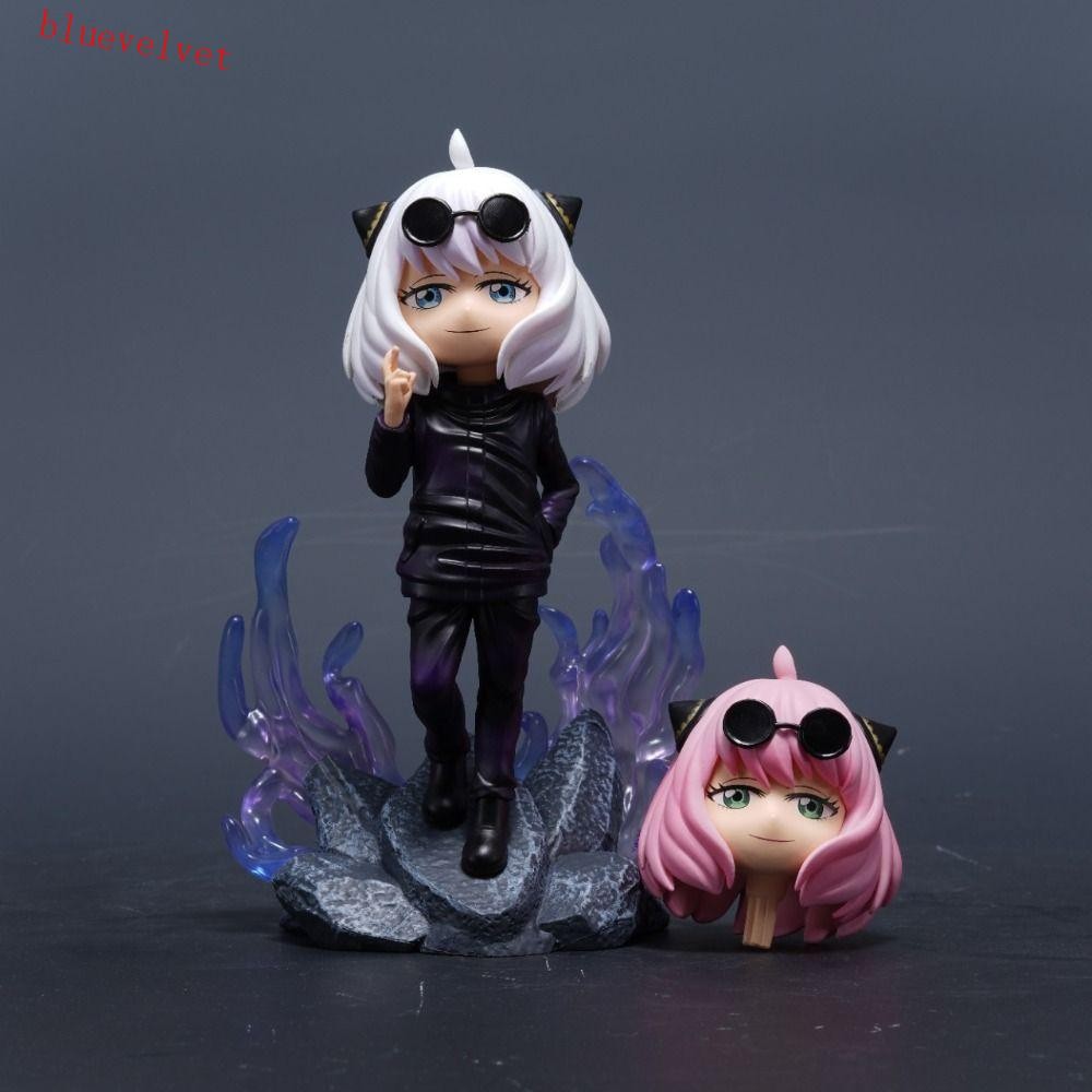 BLUEVELVET Anime Anya Forger Figure, PVC Dual Heads Cos Gojo Satoru ...