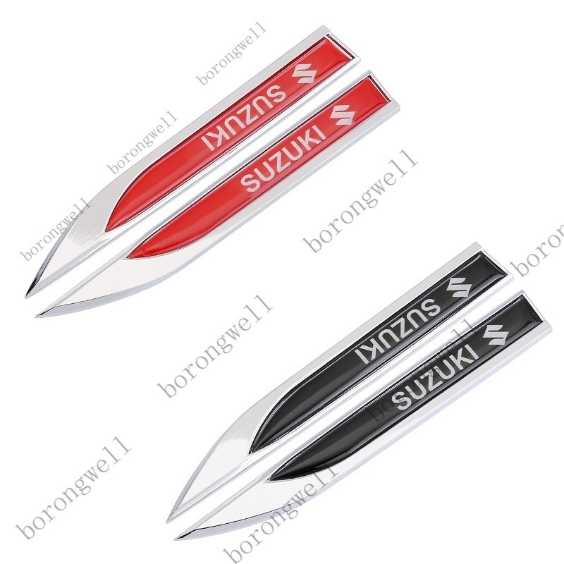 2PCS Suzuki Metal Car Side Fender Decoration 3D Marker Sticker For ...