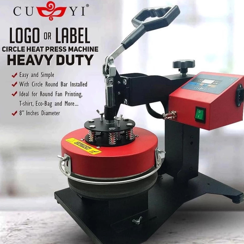 Cuyi Logo Round Fan Heat Press Machine Heavy Duty Circle HeatPress 8 ...