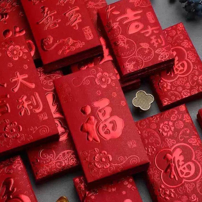 New 6pcs/pack Red Angpao Chinese Red Envelope Red packet Money Envelope ...