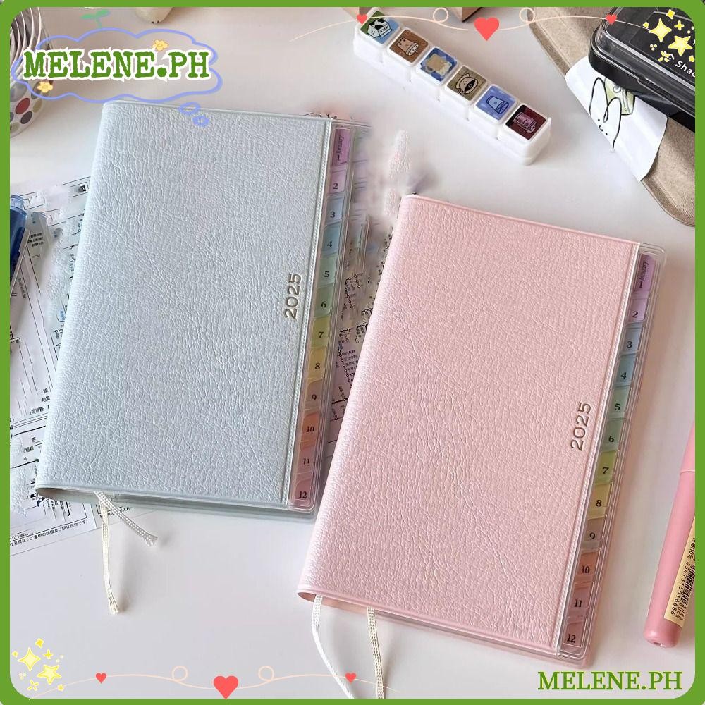 MELENE 2025 Schedule Notebook, Portable Leather Monthly Weekly Plan ...