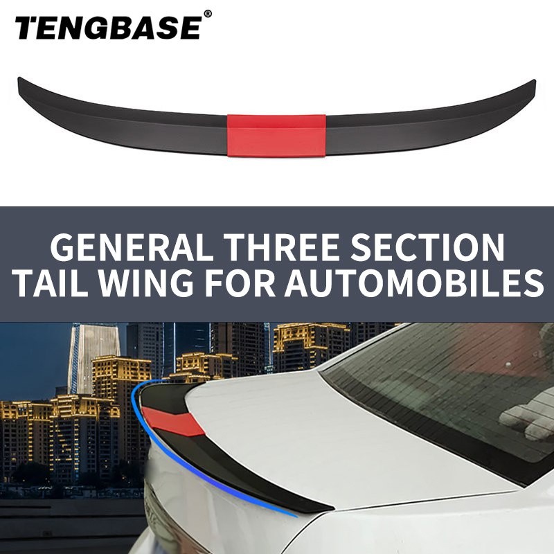 3Pcs Auto ABS Sedan Roof Spoiler Universal Extension Airfoil Trunk Rear ...