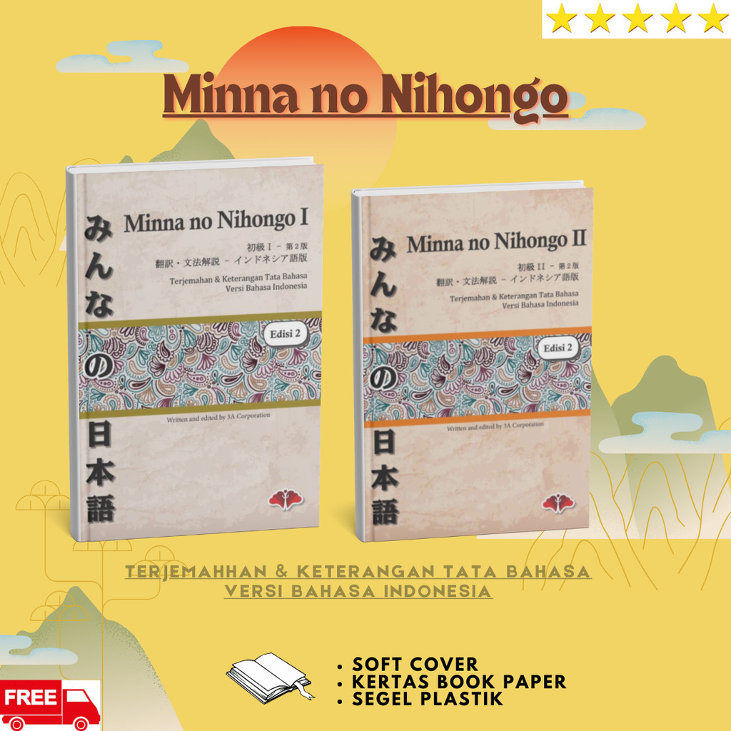 Minna no nihongo book 1 and 2 edition 2 translation & grammar information Indonesian version ...