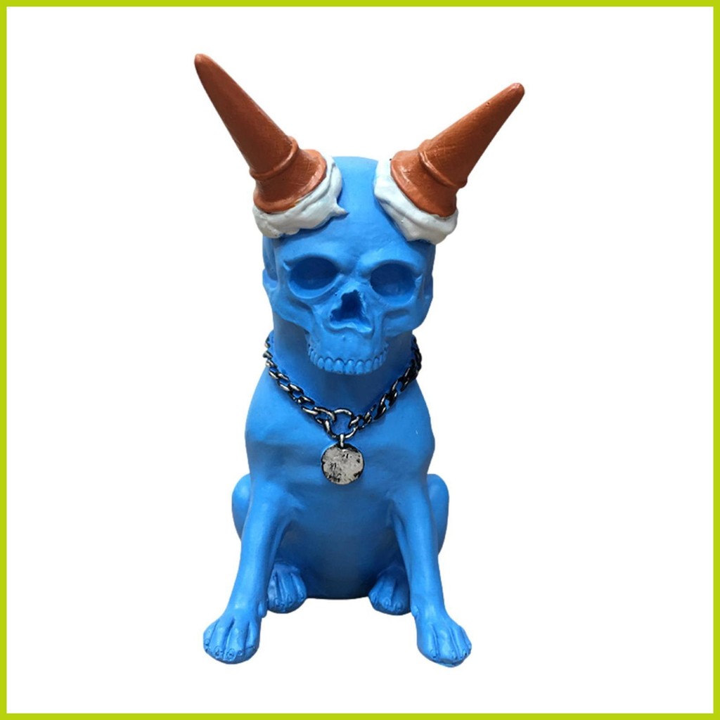 Skeleton Dog Figurine Weird Halloween Skeleton Animals Ice Cream Ears ...