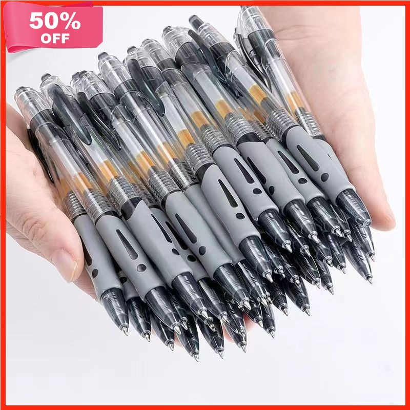 12pcs/Set Push Neutral Black Ballpen Ballpoint Pen Retractable Gel Pens ...