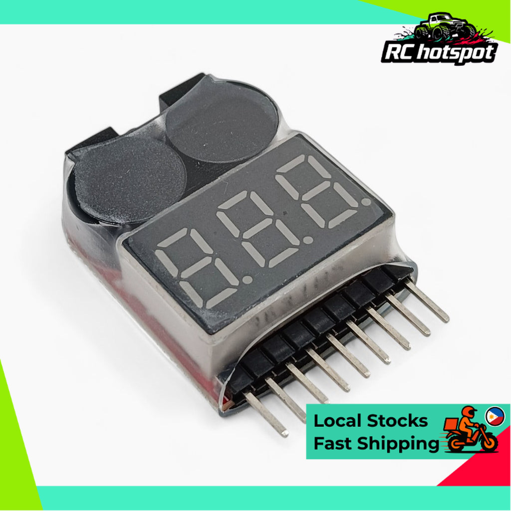Lipo Checker Low Voltage Tester Buzzer Alarm 1-8S for RC LiPo Battery ...