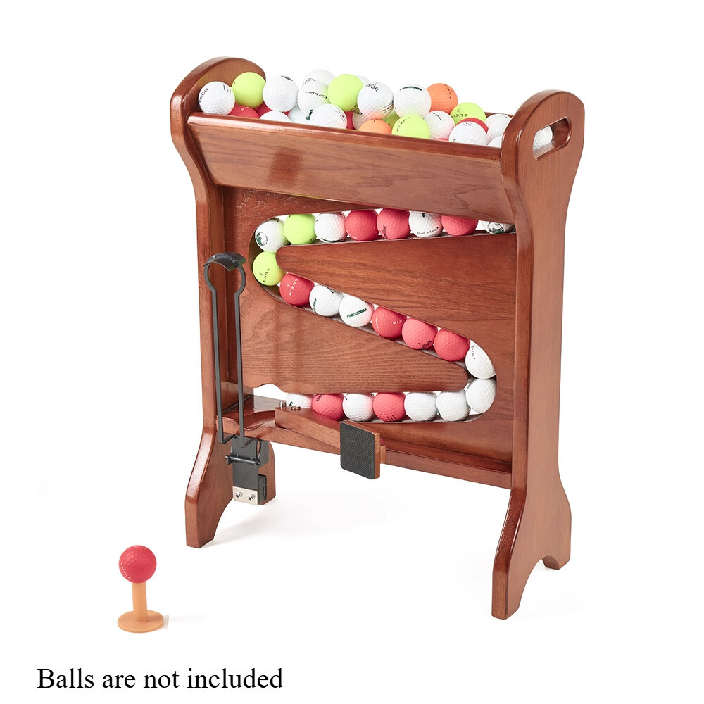 Wooden Golf Ball Launcher Manual Golf Ball Dispenser Portable Indoor ...