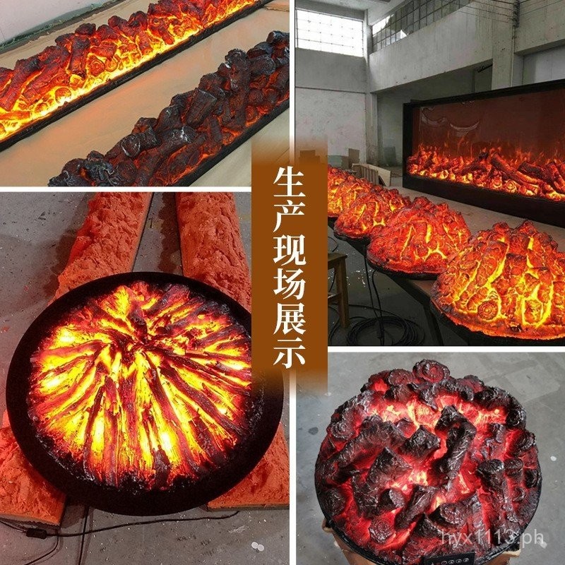 Flame Shaped Round Fake Props Fireplace Decoration Fire Pit Wedding ...