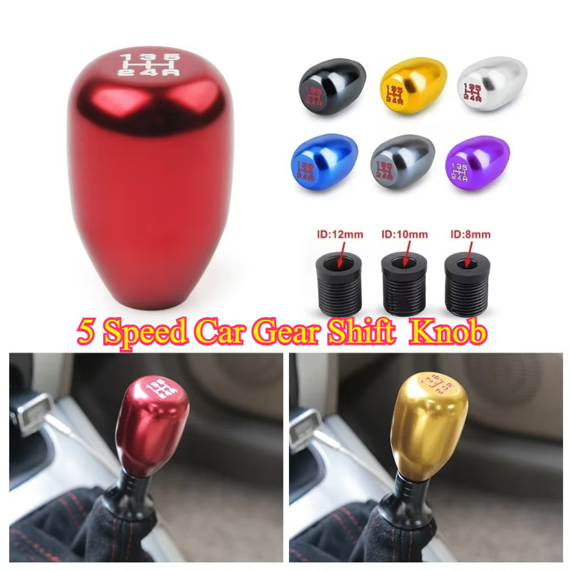 5 Speed Car Gear Shift Knob For Auto Manual Transmission Aluminum Alloy ...