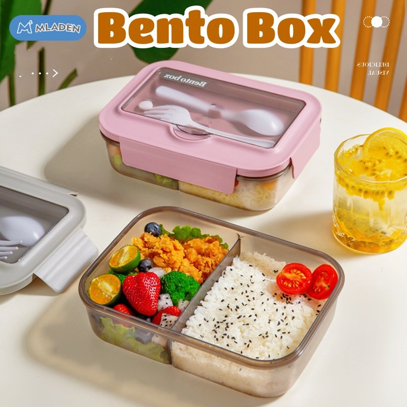 MLADEN 1000/1400ML Japanese Style Bento Box Office Worker Lunch Boxes Rectangular Plastic Lunch ...