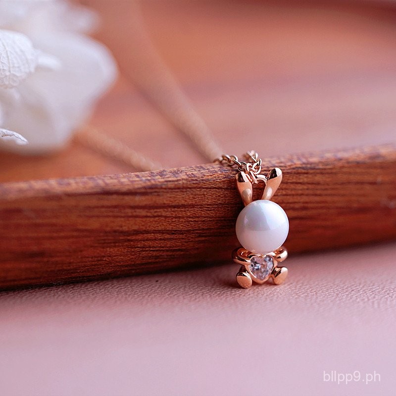 Gold-Plated Sweet 3D Bunny Collarbone Chain Necklace for Women ...