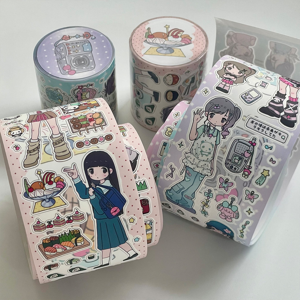 2M Sticker Rolls Cute Girls Stickers DIY Scrapbooking Collage Materials ...