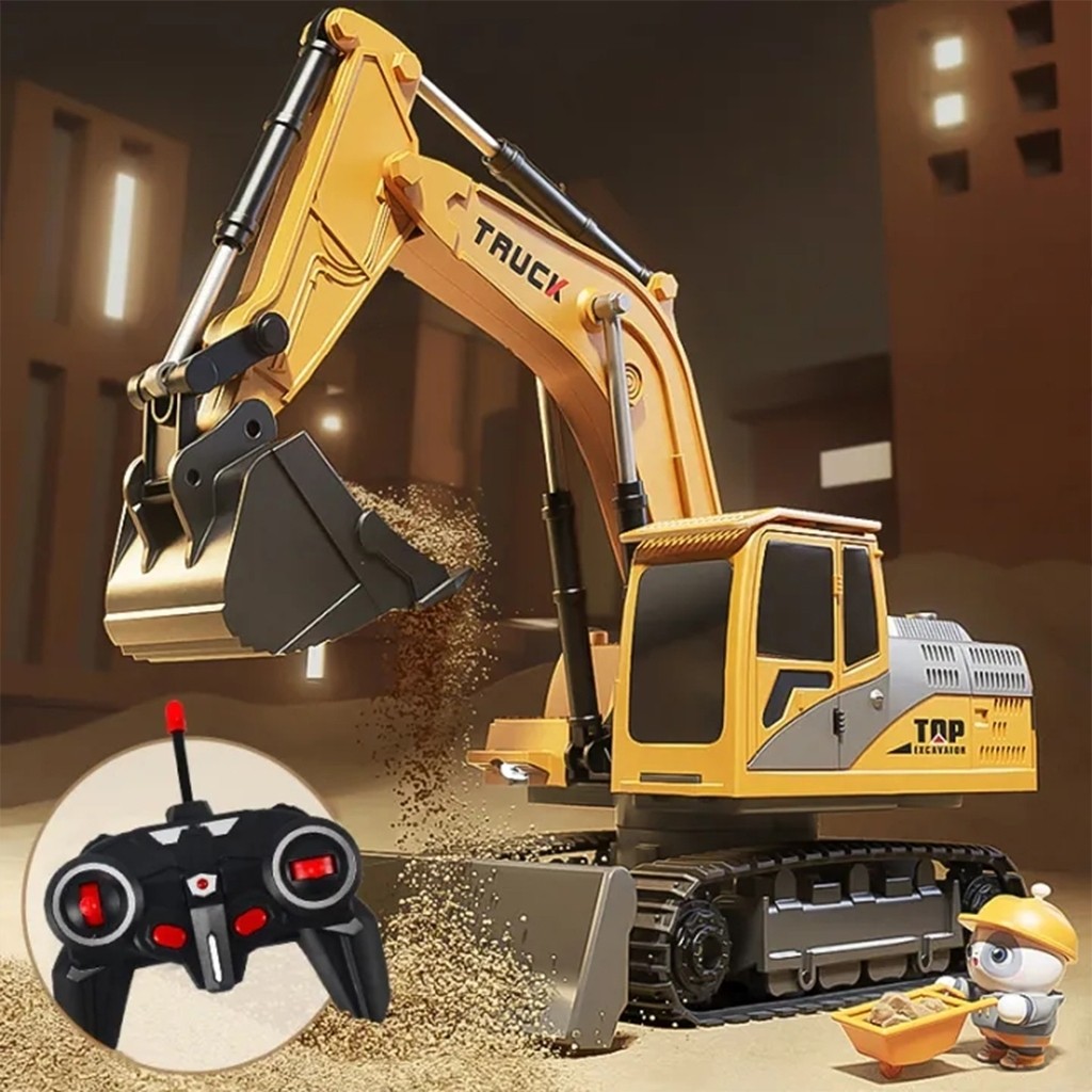 Backhoe Remote Control Rechargeable Alloy Excavator Remote Control Car ...