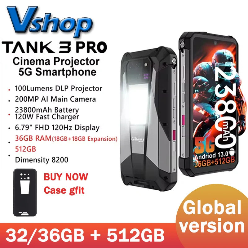[NEW] Unihertz Tank 3 Pro Rugged Phones 5g 32/36gb 512gb 200mp Camera ...