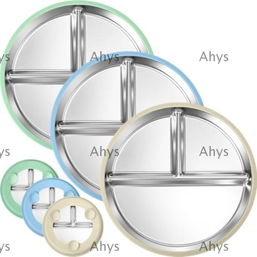 AHYS Kids Plate with Suction, Non-Slip Stainless Steel Divided Toddler ...