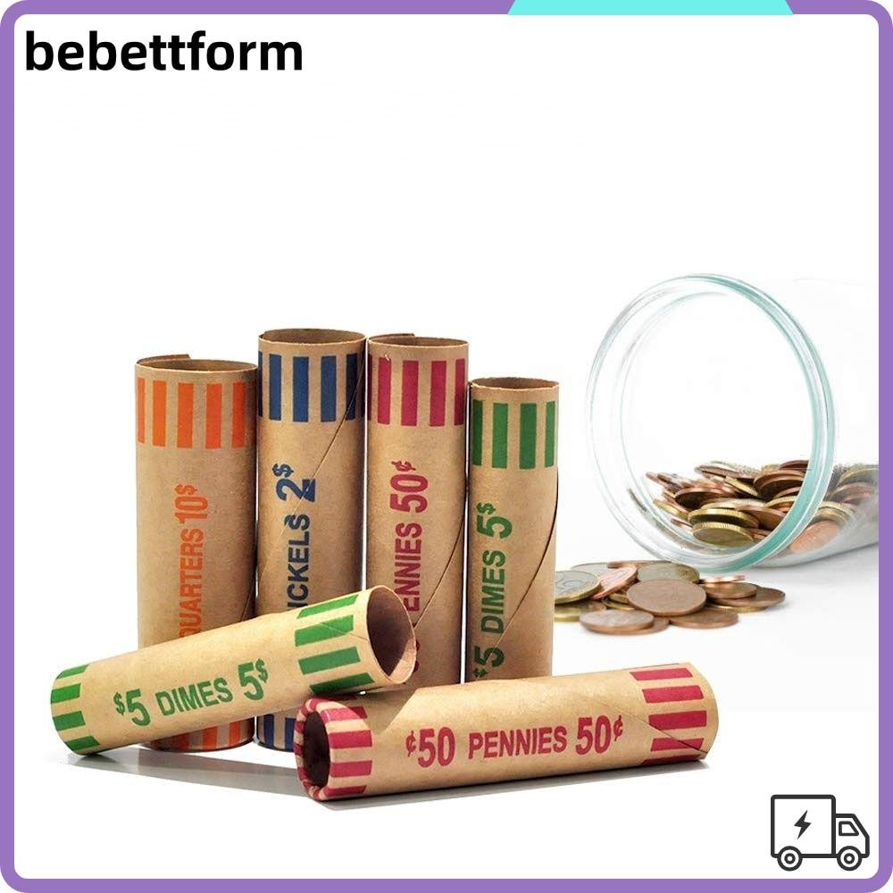 LUCKY 80PCS Paper Coins Tubes, Colored Durable Coin Wrappers Rolls, 20 ...
