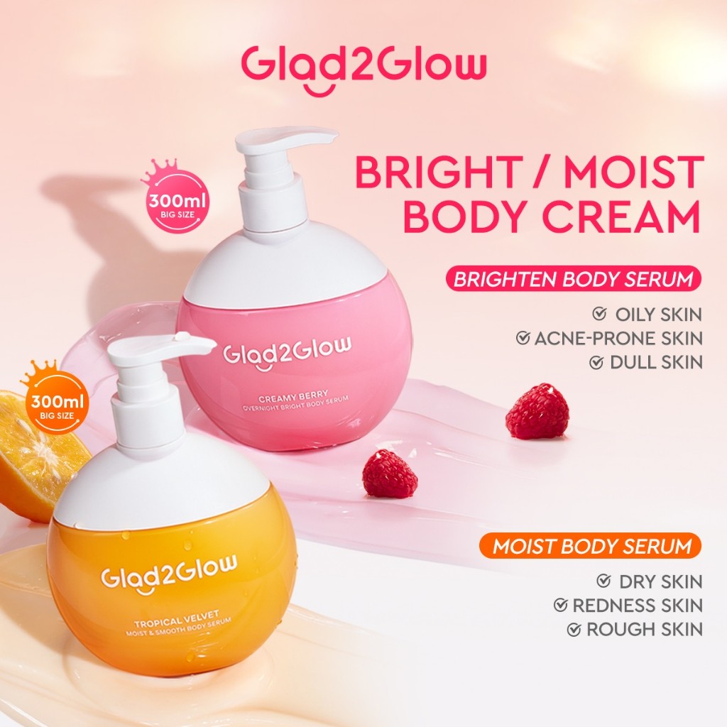 Glad2Glow Creamy Berry Overnight Brightening Body Lotion Instant ...