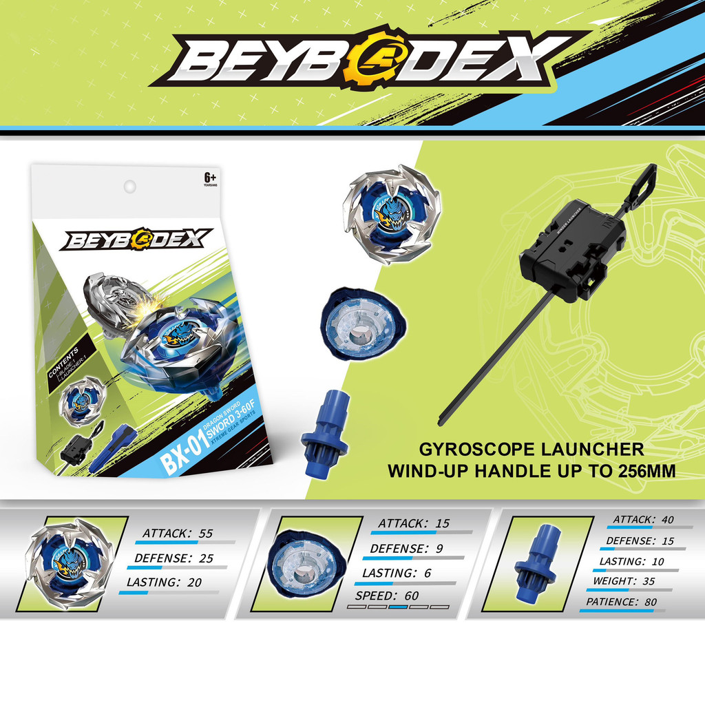 Beyblade Burst X BX-01 Dran Sword With Launcher Set Metal Beyblade ...