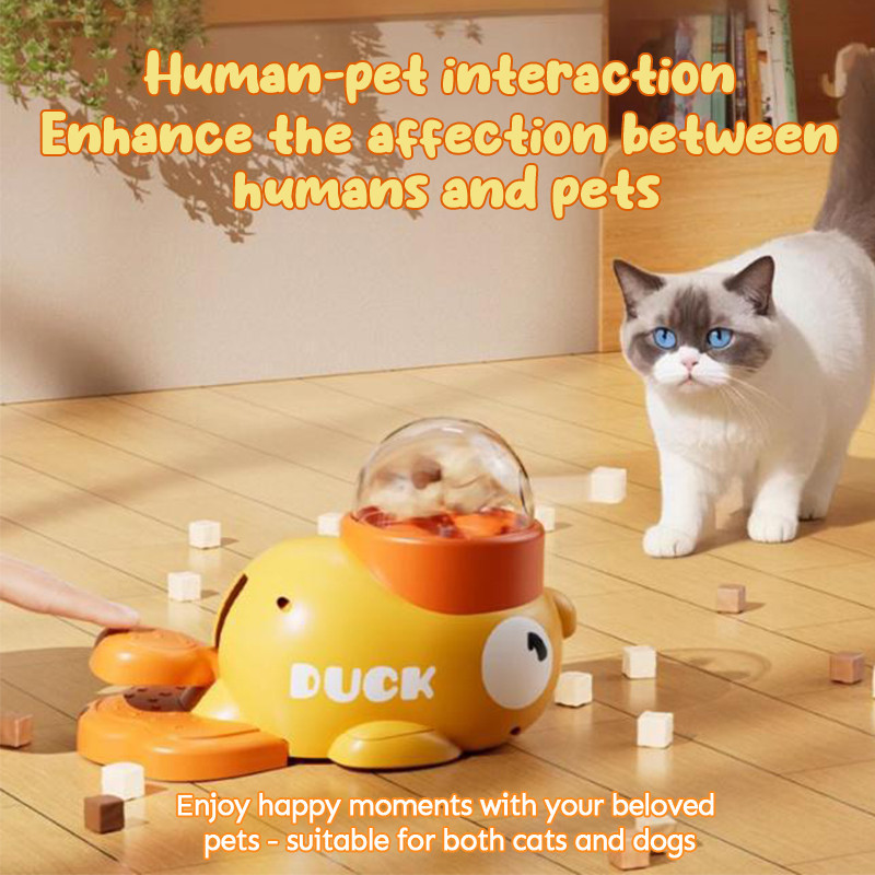 Pet Puzzle Feeder Interactive Pet Food Treat Dispenser Duck Design for ...