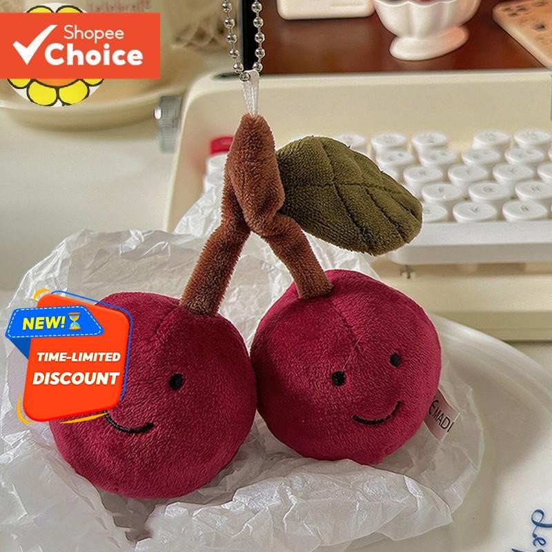 Cute Cherry Plush Pendant Doll Keychain Hanging Decoration Simple ...