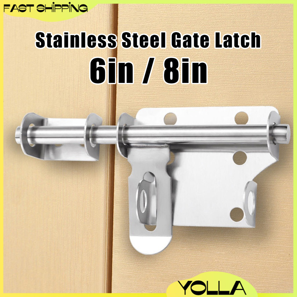 6/8Inches Sliding Bolt Door Latch Heavy Duty Stainless Steel Gate Latch ...