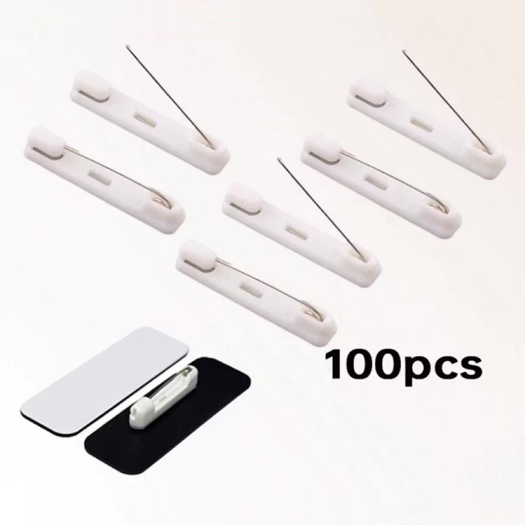 100pcs Plastic Lapel Pin 3.1cm Nameplates Brooch Pin For Office/company ...
