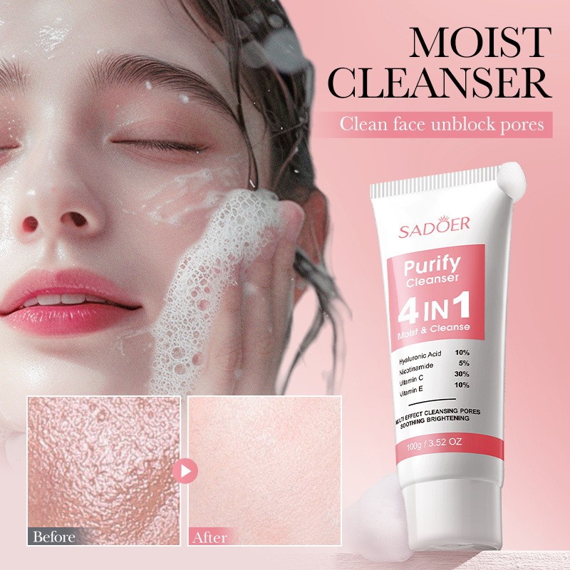 All English Four-in-One Multi-Effect Facial Cleanser SADOER Pore ...