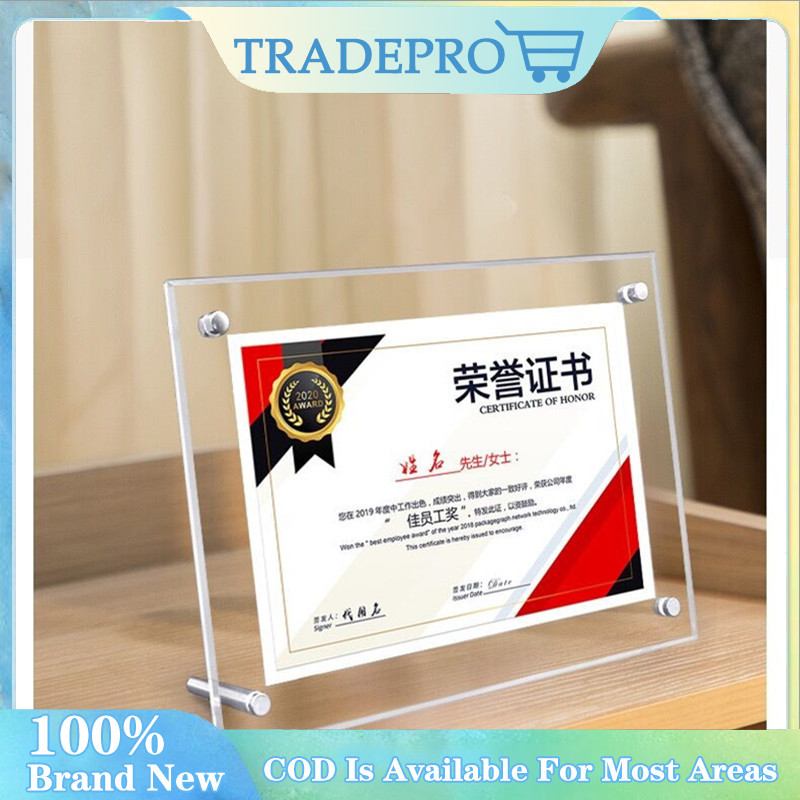 A4 Acrylic Display Stand Acrylic Certificate Document Frame Acrylic ...