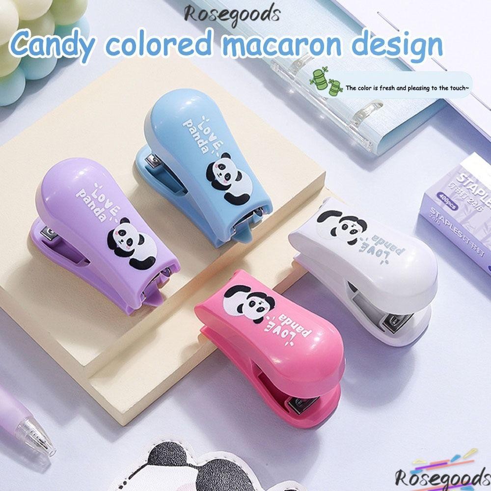 ROSE Mini Stapler, Multifunctional Cartoon Panda Stapler Set, Cute with ...