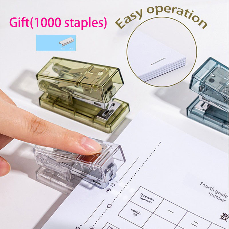Mini Transparent Color Stapler with 1000 Staples – Compact 6mm Depth ...