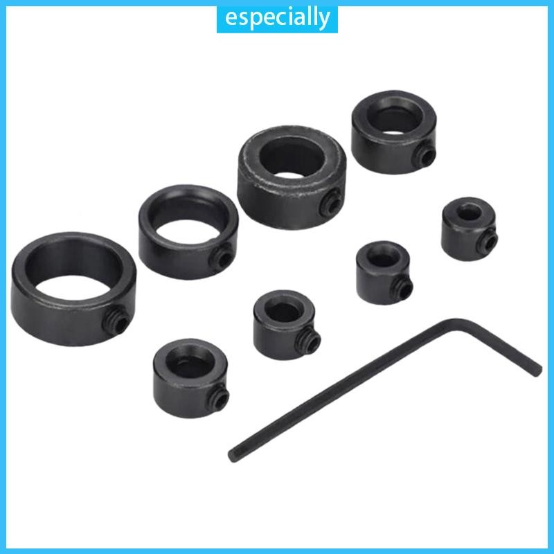 ESP 8Pieces Carbon Steel Drill Bit Limit Rings Stop Collar with Wrench ...