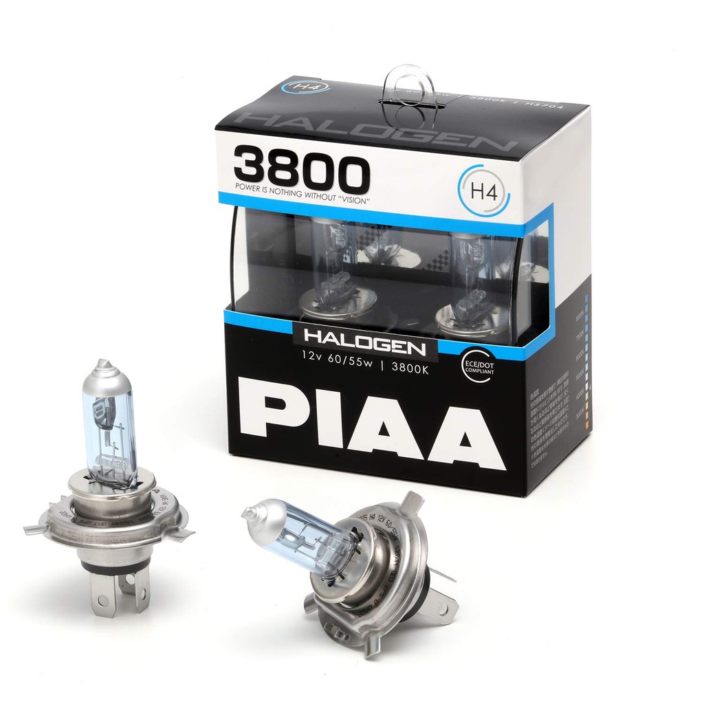 PIAA Headlight/Fog Lamp Halogen H4 3800K Vehicle Inspection Compliant 2 ...