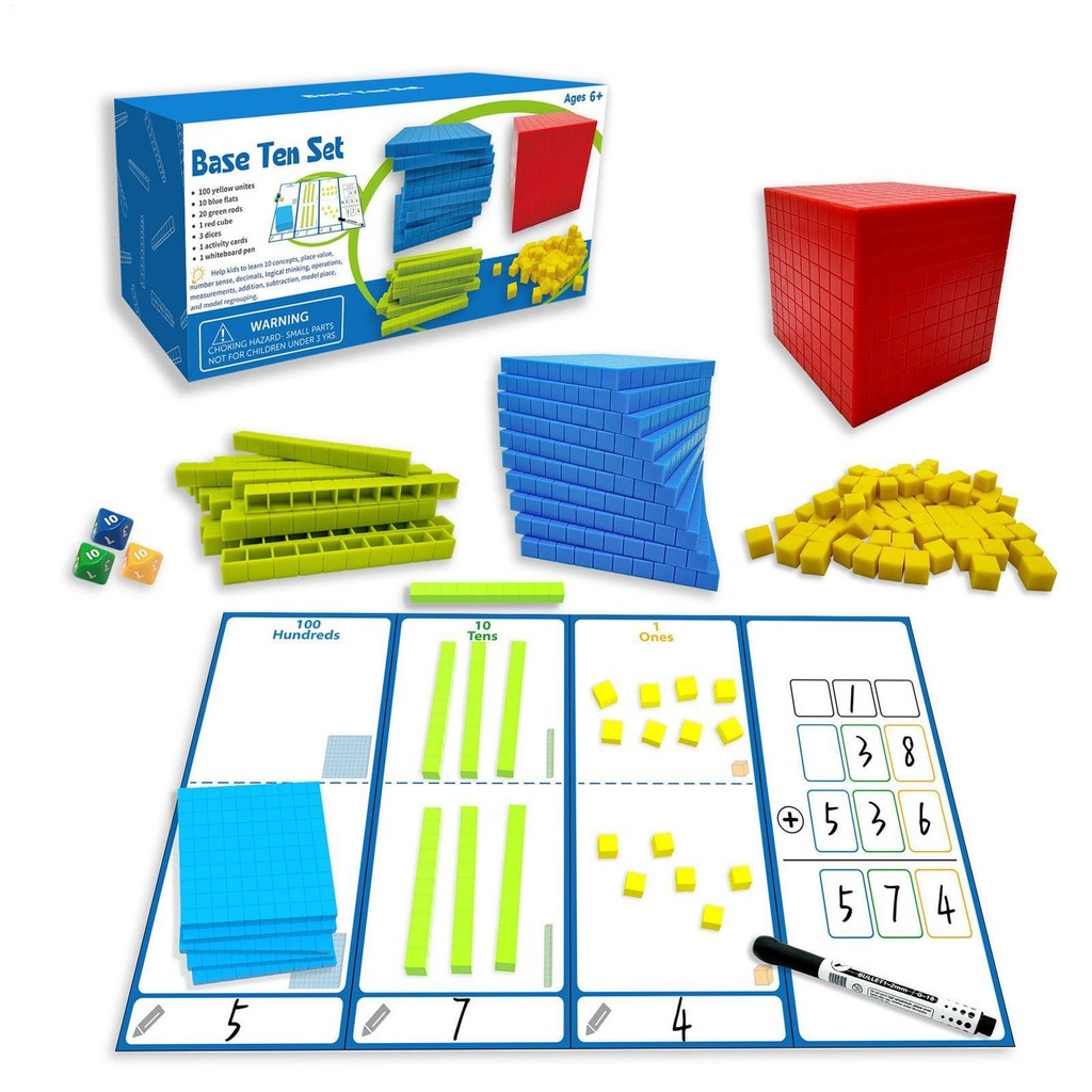 Base Ten Math Blocks - Place Value Manipulatives Base 10 Math ...