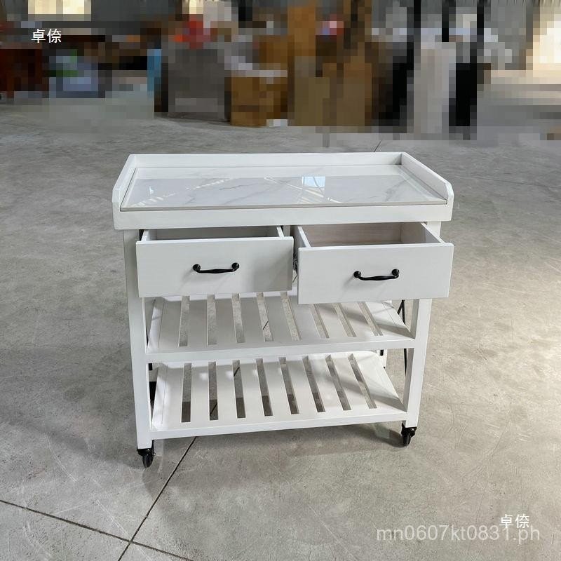 Vegetable Cutting Sideboard with Wheels, Mobile Kitchen Island ...