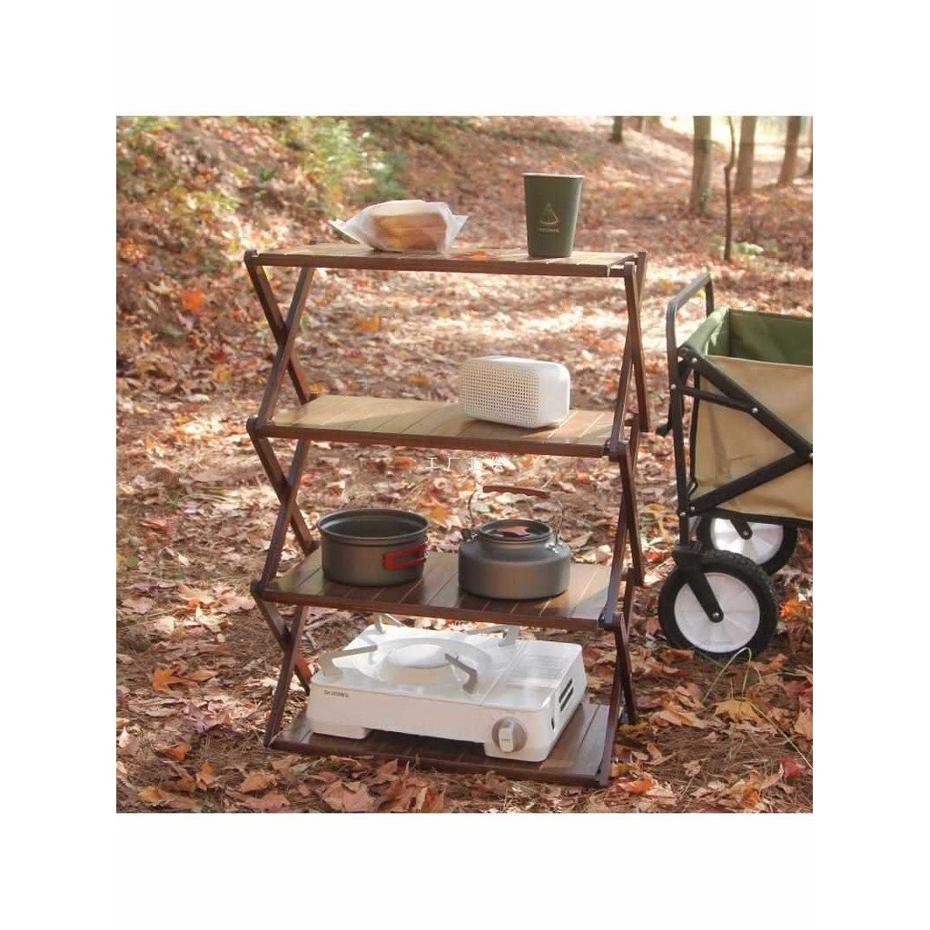 Flower Camping Table Outdoor Storage Rack Shoe Rack Camping BBQ Multi ...