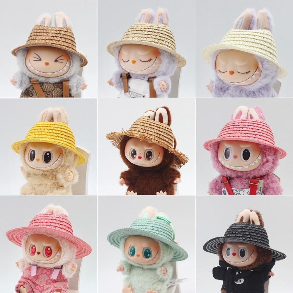 Labubu Labubu Labubu Blank top open straw hat Knitted hat Party ...