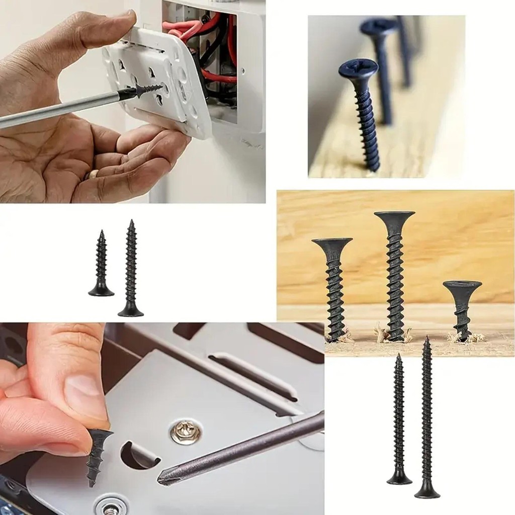 Electrapick Black Oxide Wood Screws - Anti-Rust Phillips Flat Head for ...