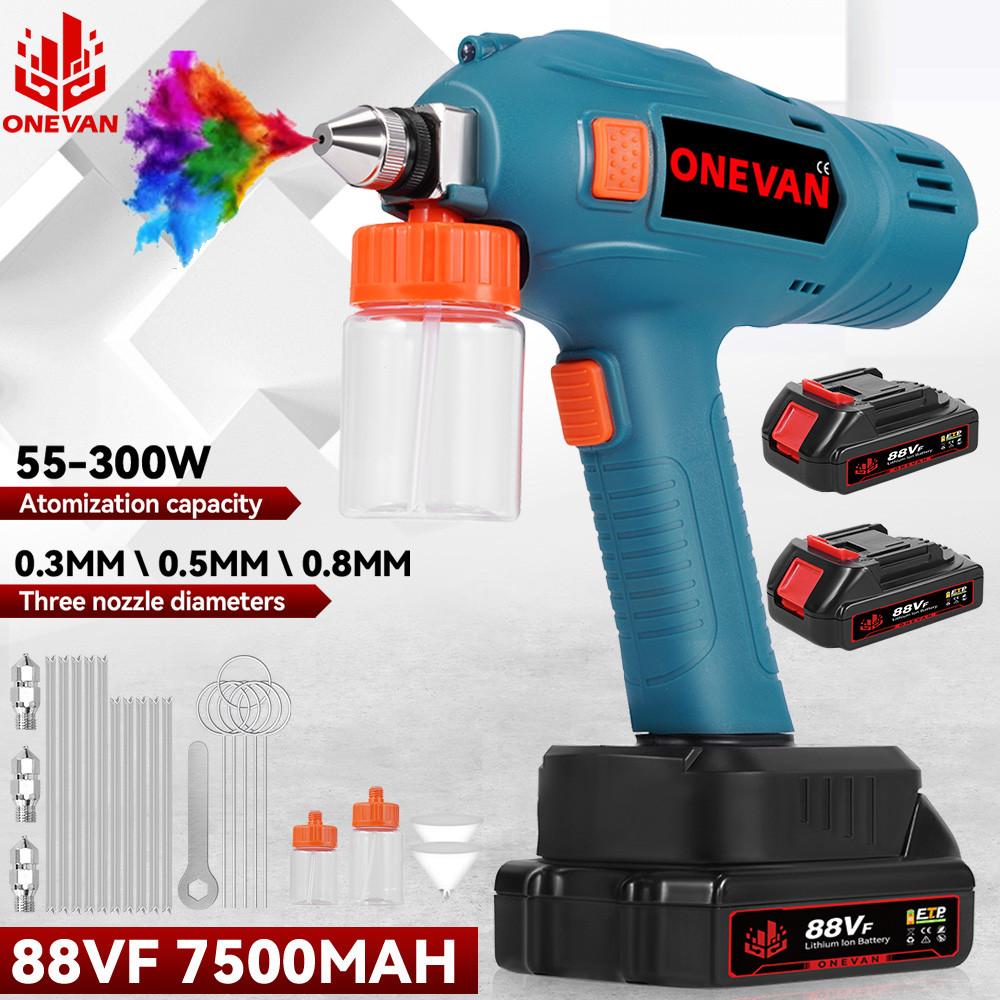 ONEVAN 100ML Electric Spray Gun Cordless Paint Sprayer Rechargeable ...