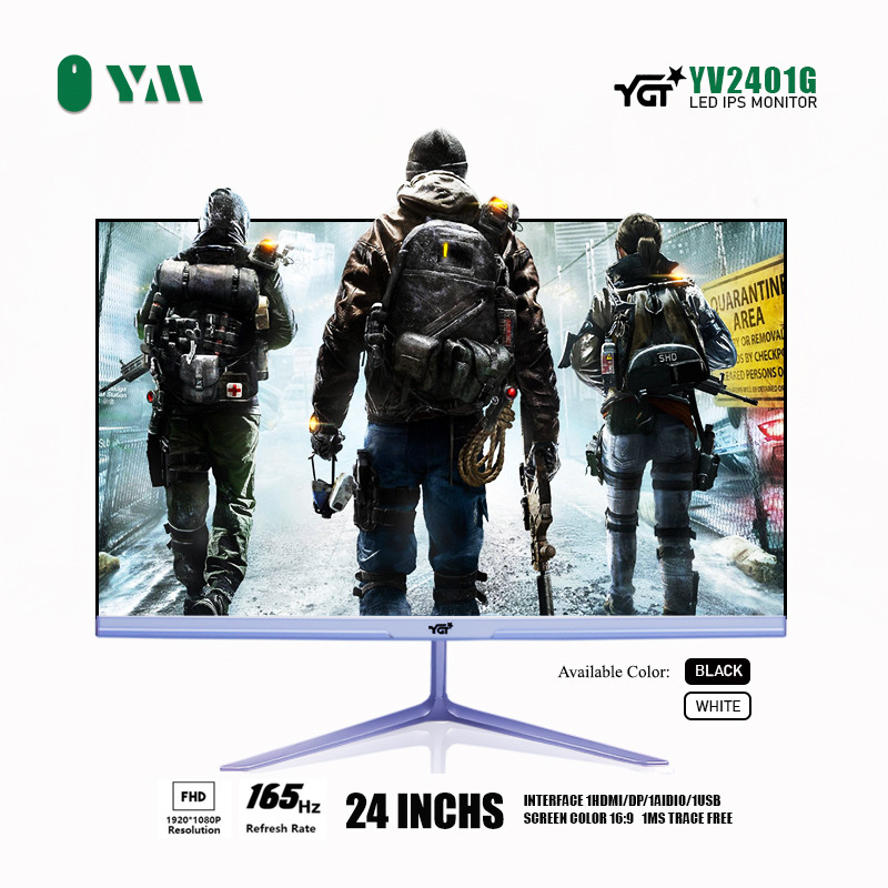 YGT YV2401G 24'' 165HZ Frameless Flat LED Gaming Monitor For Computer ...