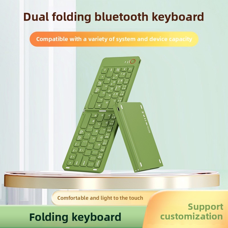Wireless Foldable Bluetooth Keyboard Mini Portable Dual Foldable ...