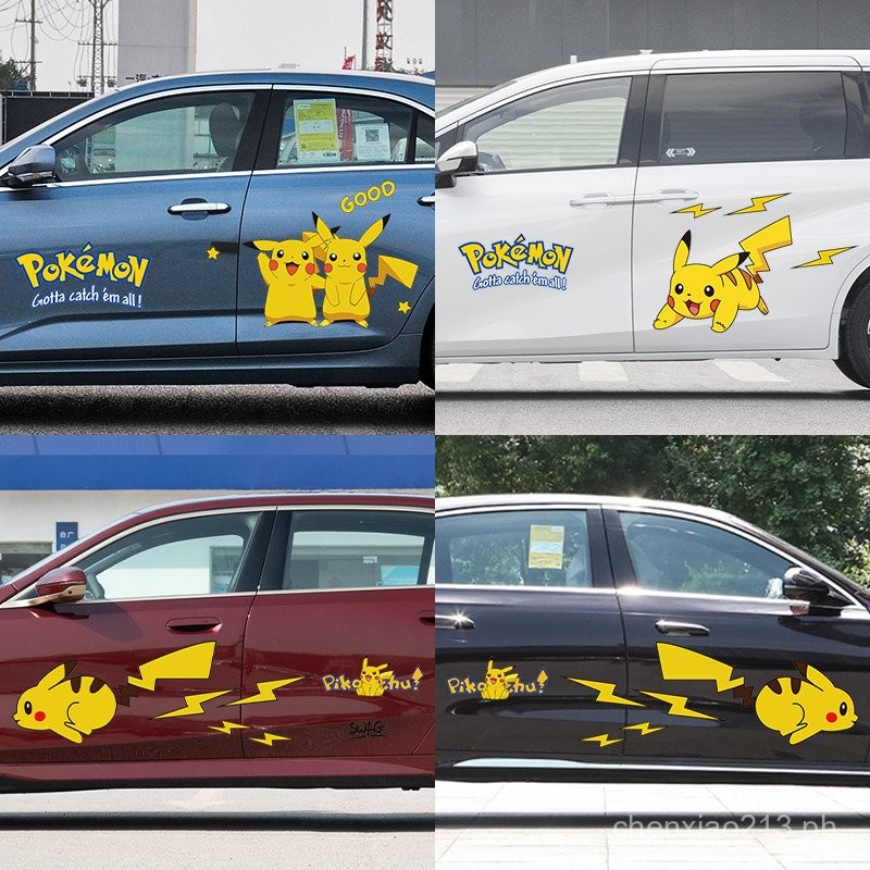 New Pikachu Car Sticker Creative3D 3D Car Stickers Cartoon Anime Car ...